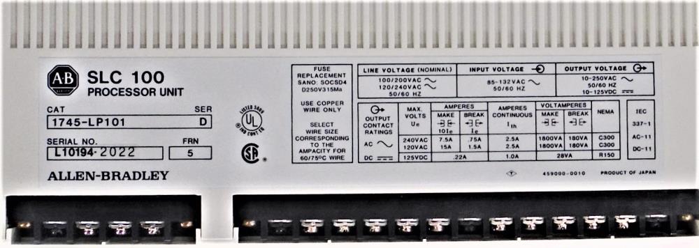 Allen Bradley SLC 100 Programmable Controller 1745-LP101