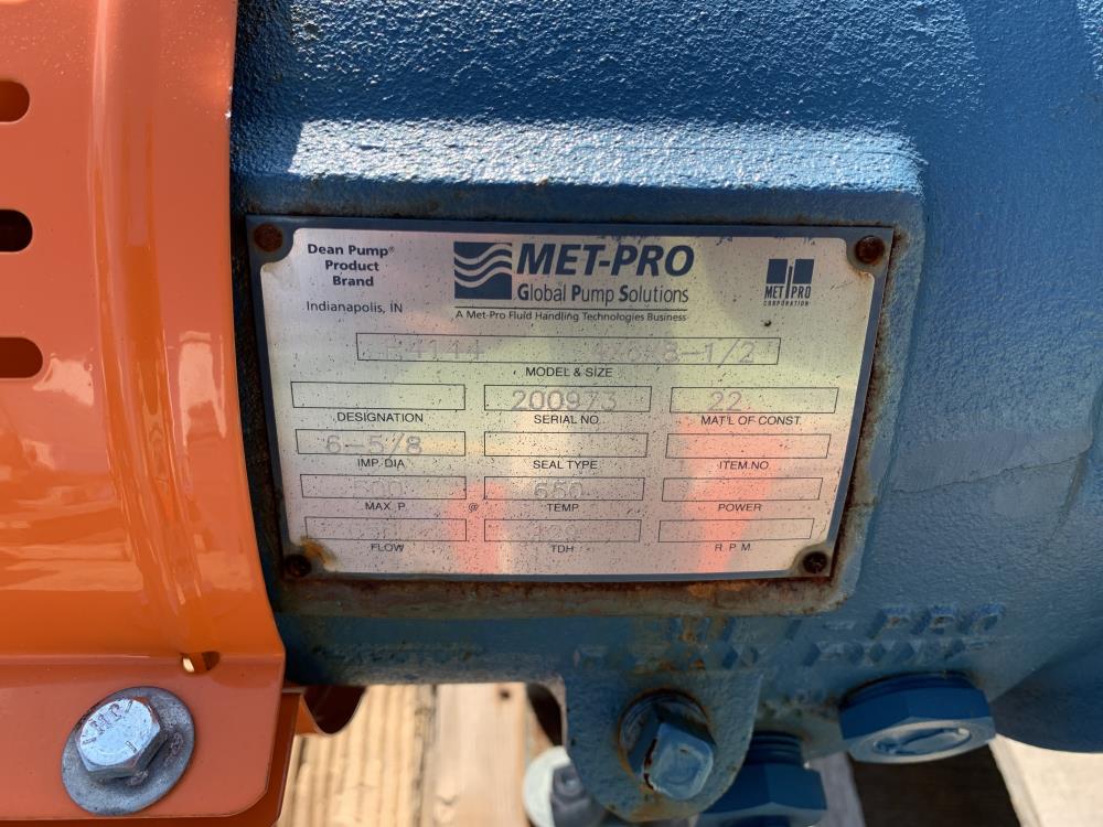 MET-PRO Dean 4" x 6" x 8-1/2" Centrifugal Pump, Model R4144, WCB 22