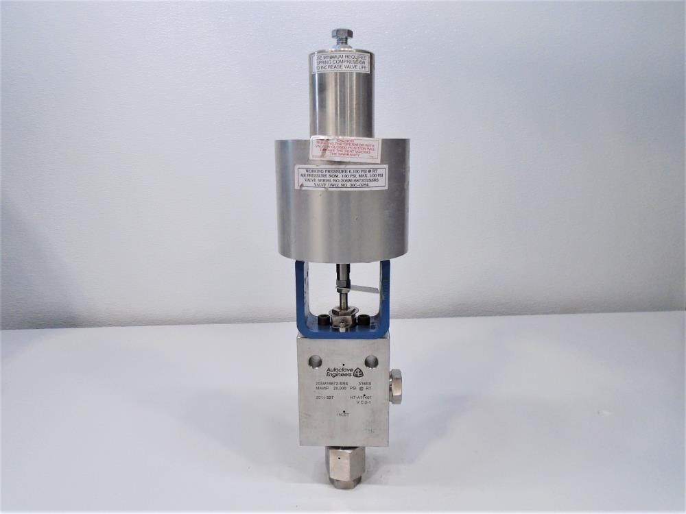 Parker Autoclave 1" Heavy Pressure Needle Valve #20SM16872-SRS, 316SS w ...