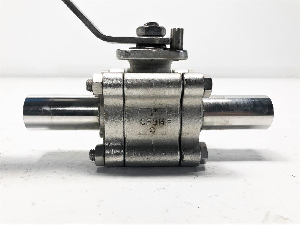Habonim 1” Weld Sanitary Ball Valve, Stainless, #48-6666AT/ETO-E32