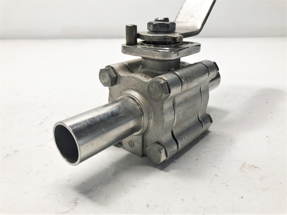 Habonim 1” Weld Sanitary Ball Valve, Stainless, #48-6666AT/ETO-E32