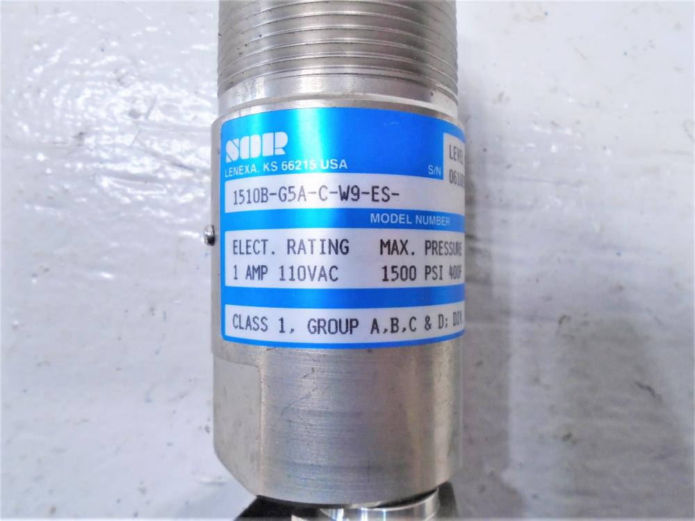 SOR 1.5" Electric Float Level Switch 1510B-G5A-C-W9-ES, Stainless Steel