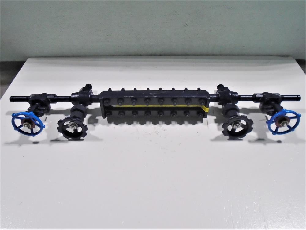 Sight Glass Level w/ Quest-Tec 3/4" x 1/2" Gagecocks and Smith 1/2 ...