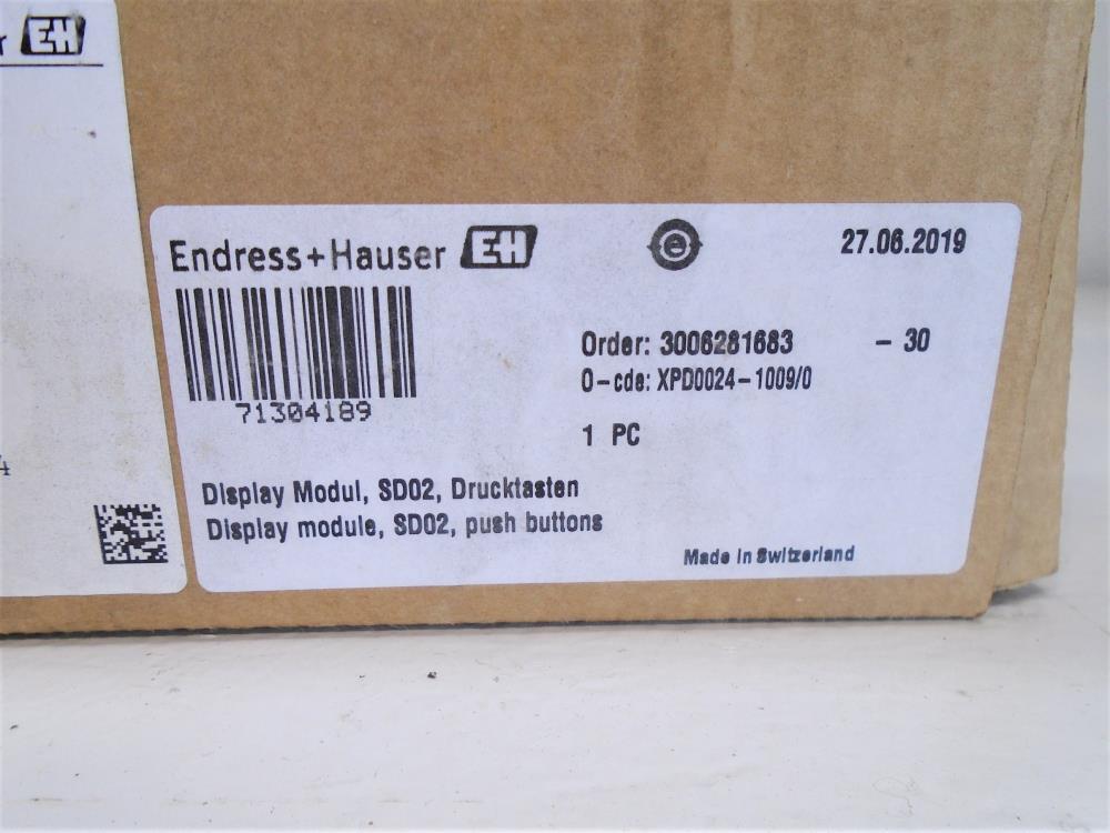 Endress Hauser SD02 Display Module, I/O, 2-Wire w/ Push Buttons XPD0024 ...