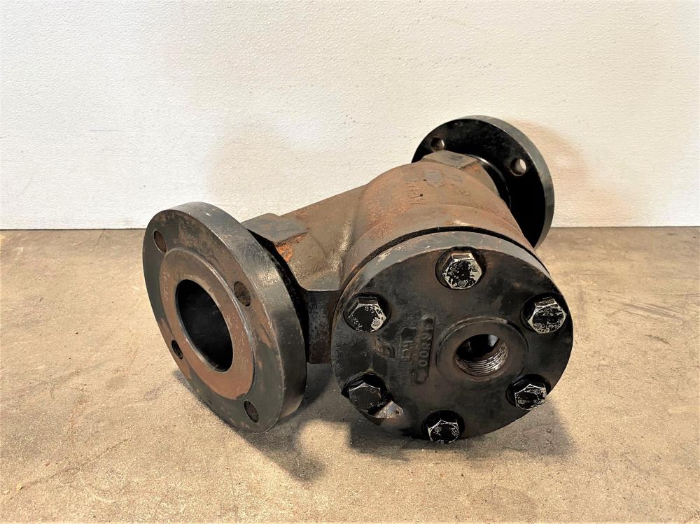 Armstrong 3" 150# Flanged Wye Y-Strainer, 1-1/4" NPT, WCB