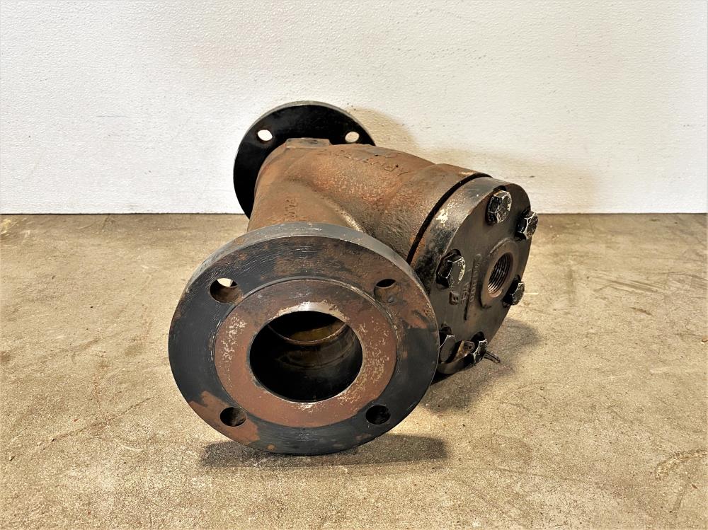 Armstrong 3" 150# Flanged Wye Y-Strainer, 1-1/4" NPT, WCB