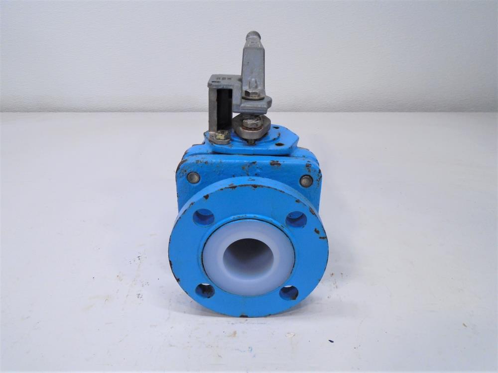 Durco Flowserve 1-1/2" Atomac PFA Ball Valve w/ Handle, AKH2, 87 PSIG