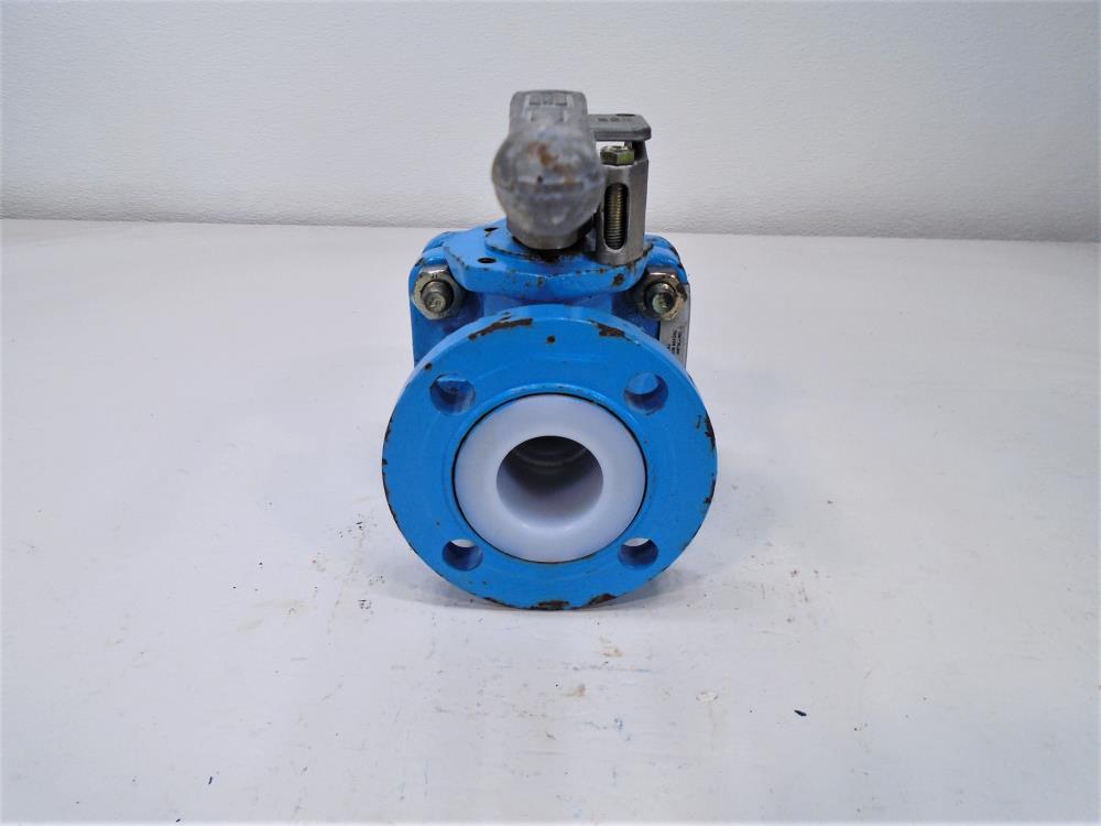 Durco Flowserve 1-1/2" Atomac PFA Ball Valve w/ Handle, AKH2, 87 PSIG