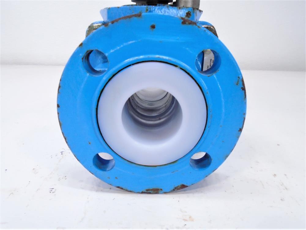 Durco Flowserve 1-1/2" Atomac PFA Ball Valve w/ Handle, AKH2, 87 PSIG