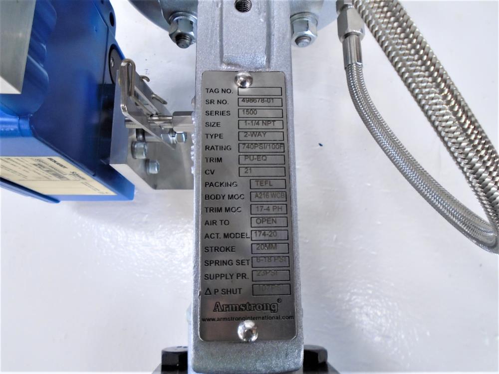 Armstrong 1500 1-1/4" NPT 2-Way Actuated Control Valve W/ Eckardt ...