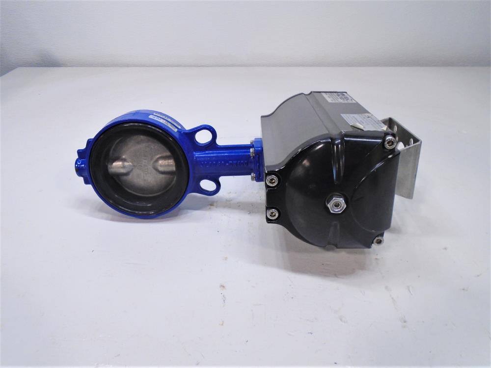 Amri 4" 150# Lined Butterfly Valve, Cast Iron 3T6K6XV w/ Dynactair 6 ...