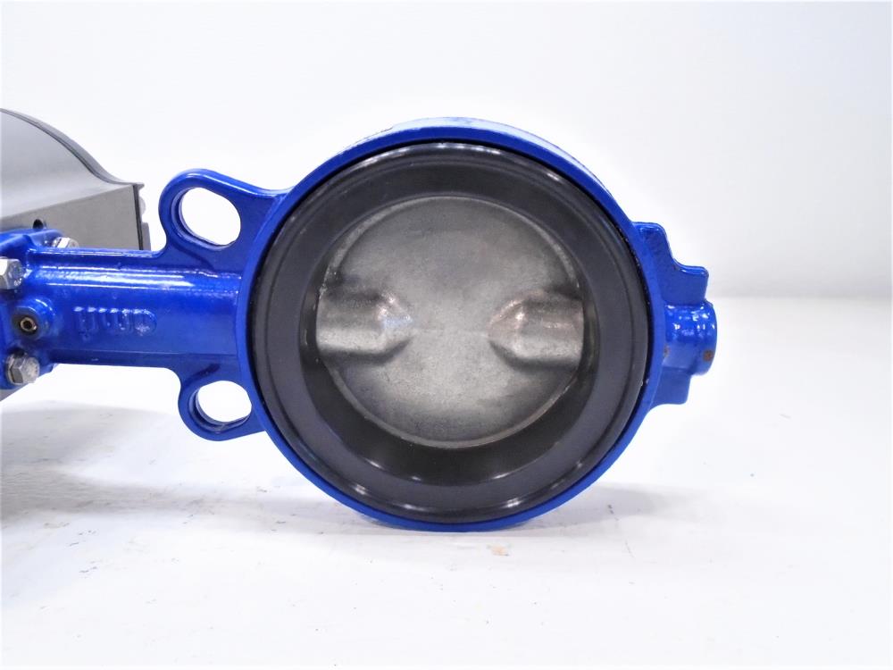 Amri 4" 150# Lined Butterfly Valve, Cast Iron 3T6K6XV w/ Dynactair 6 ...