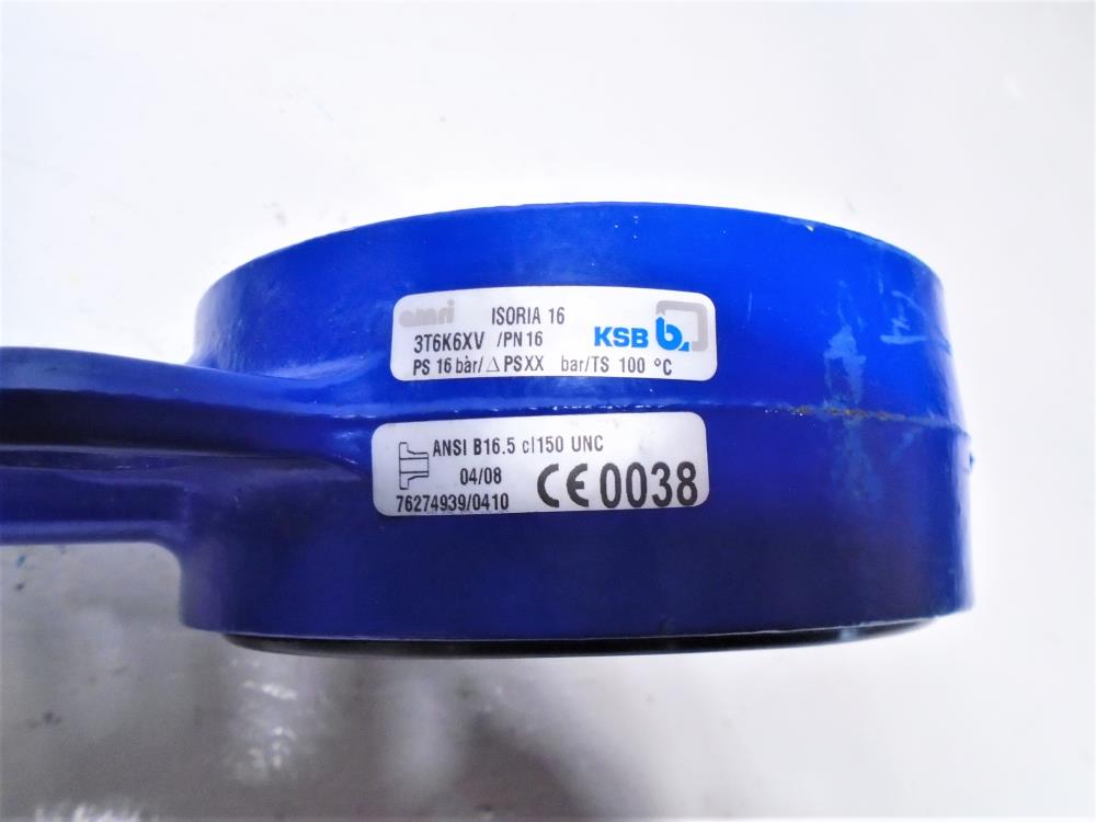 Amri 4" 150# Lined Butterfly Valve, Cast Iron 3T6K6XV w/ Dynactair 6 ...