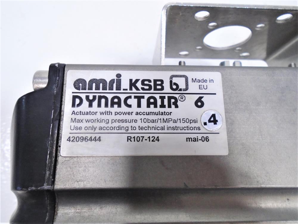 Amri 4" 150# Lined Butterfly Valve, Cast Iron 3T6K6XV w/ Dynactair 6 ...