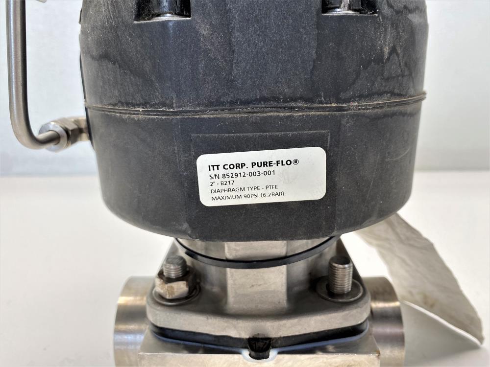 ITT Pure-Flo 2" Butt-Weld Stainless Sanitary Diaphragm Valve w/B217 ...