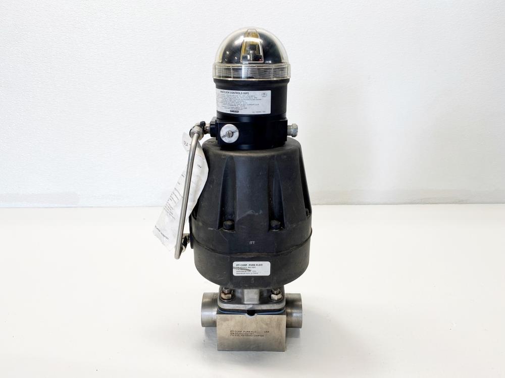 ITT Pure-Flo 1-1/2" Butt-Weld Stainless Sanitary Diaphragm Valve w/B217 ...