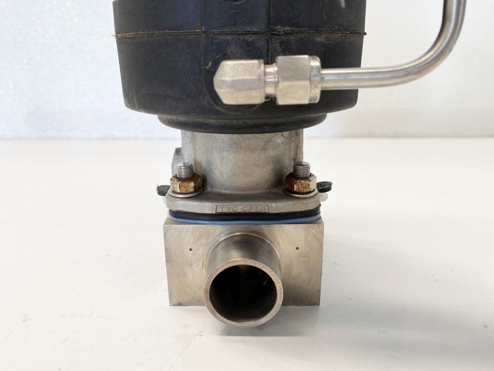 ITT Pure-Flo 1" Butt-Weld Stainless Sanitary Diaphragm Valve w/ B209 ...