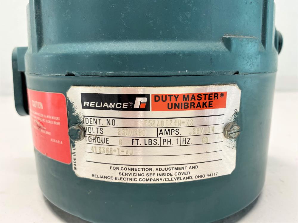 Reliance Duty Master Unibrake, F52A0624M-XS, 230/460 Volts, .28/.14 ...