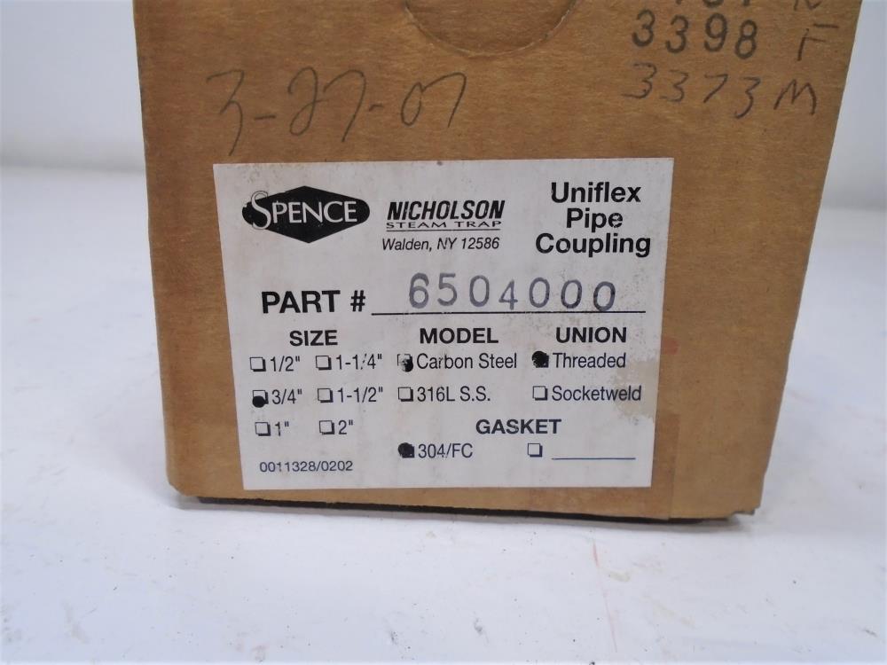 LOT of (10) Spence Nicholson Uniflex Pipe Union, Carbon Steel, 6504000 ...