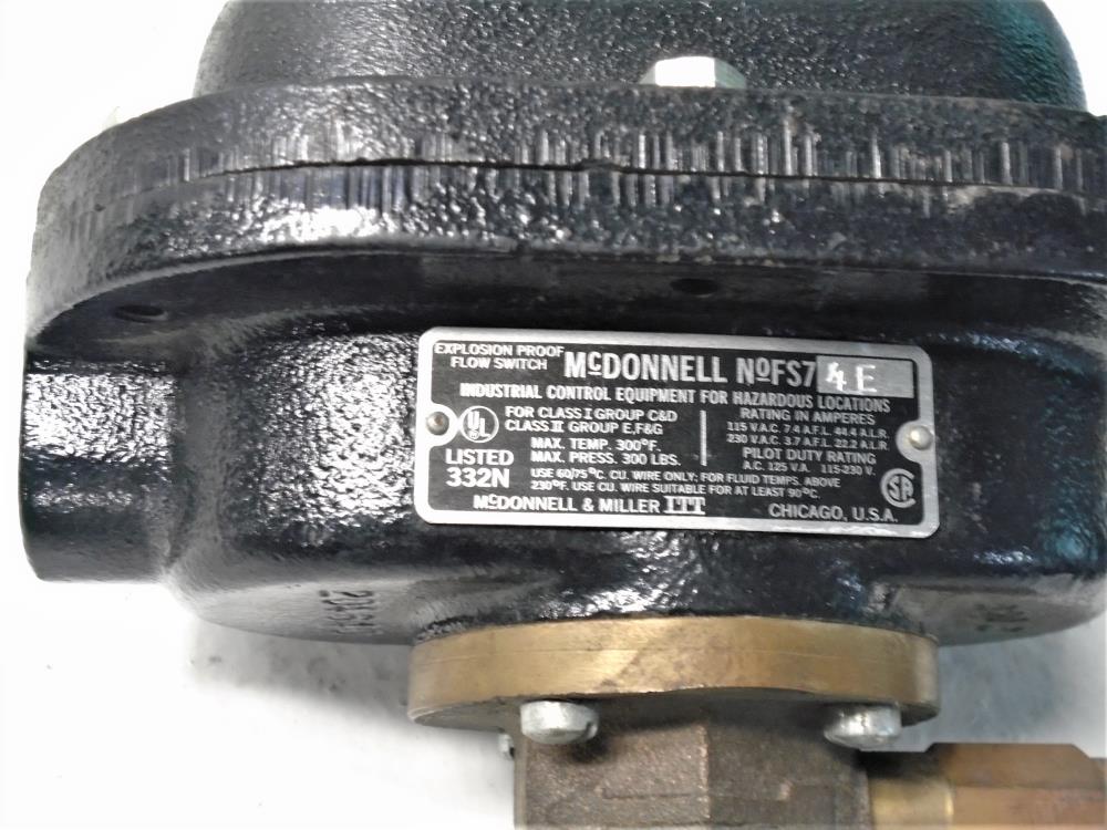 ITT Mcdonnell & Miller 1-1/4" Explosion Proof Flow Switch FS74E