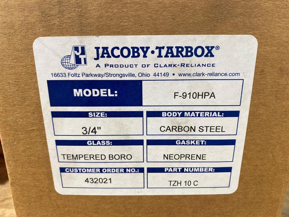 Jacoby Tarbox 3/4" Flanged Sight Flow Indicator, WCB, F-910HPA