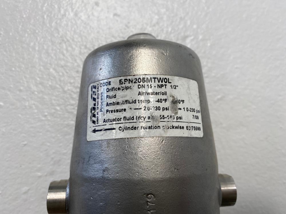 M & M 1/2" NPT 316SS Piston Actuated Shut-Off Valve BPN205MTW0L