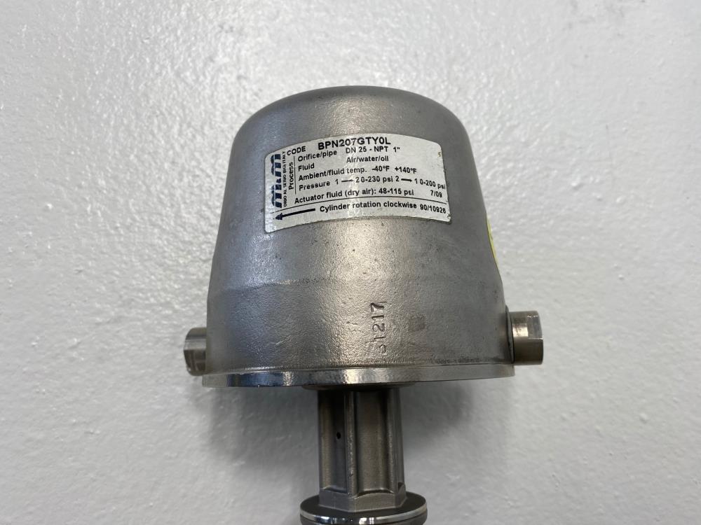M & M 1" NPT 316SS Piston Actuated Shut-Off Valve BPN207GTY0L