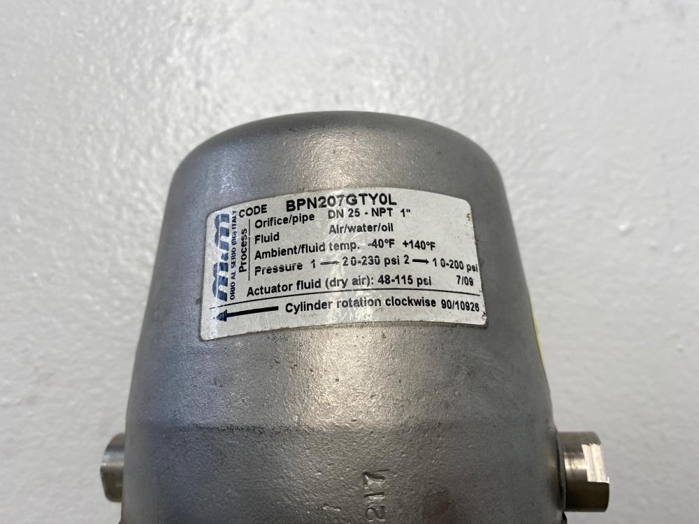 M & M 1" NPT 316SS Piston Actuated Shut-Off Valve BPN207GTY0L