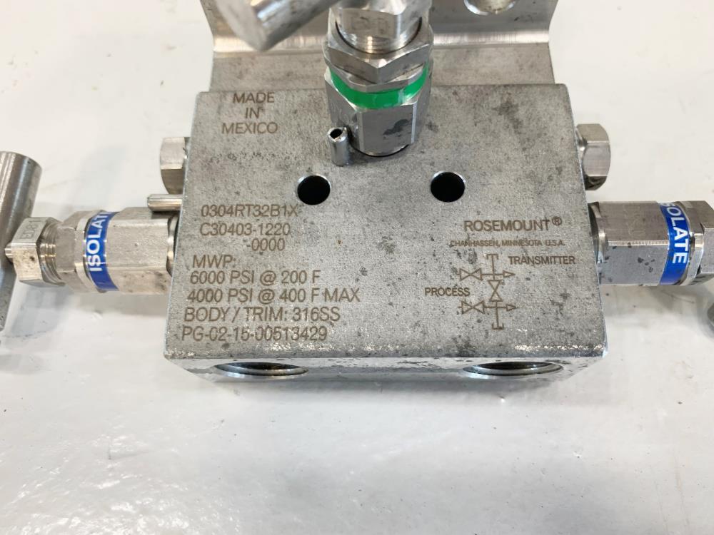 Rosemount 1/2" NPT 316SS Integral Manifold Valve C30403-1220-0000 ...