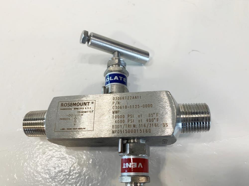 Rosemount 2-Way 1/2" NPT 316SS Manifold Valve C30610-1125-0000 ...
