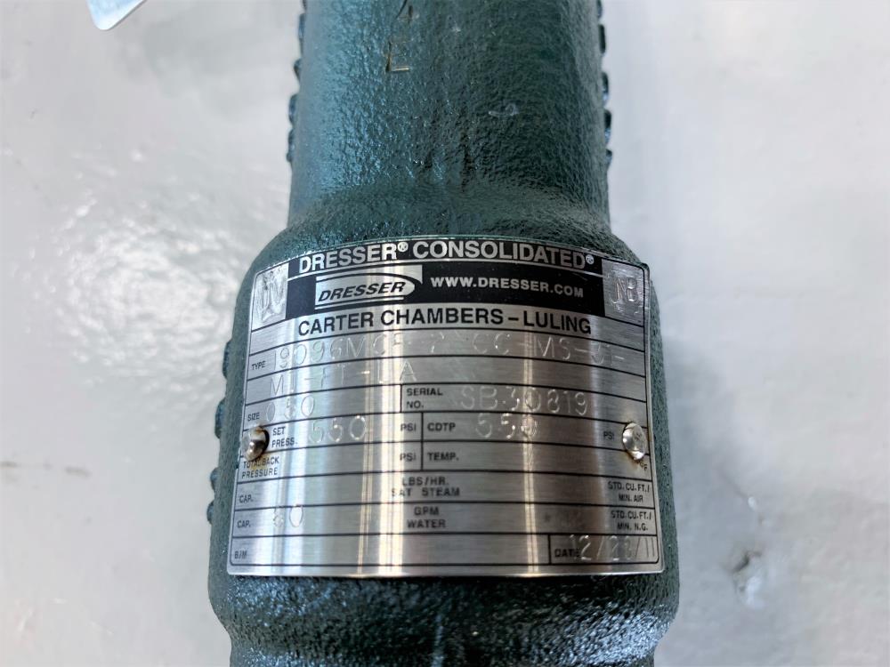 Dresser Consolidated 1/2" x 1" NPT WCC Relief Valve 19096MCF-2-CC-MS-31 ...