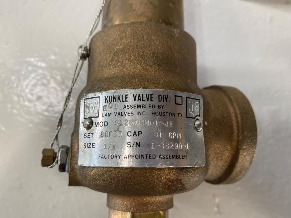 Kunkle 1/2" x 3/4" NPT 80# Bronze Relief Valve 912BDCM01-JE
