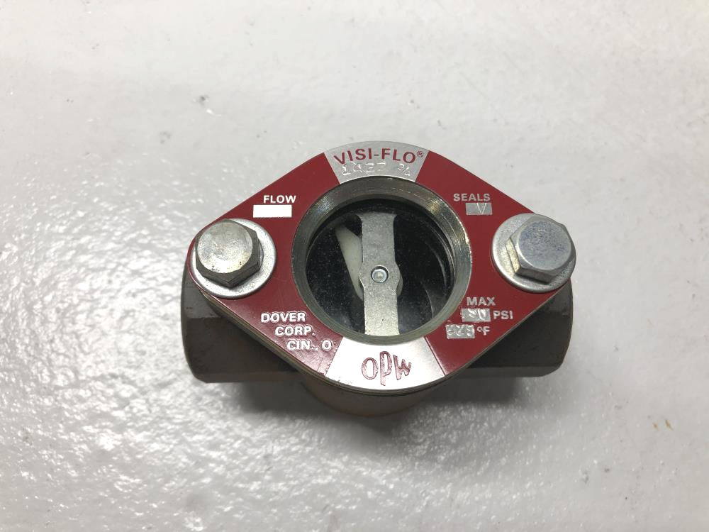 OPW Visi-Flo 3/4" NPT Carbon Steel Sight Flow Indicator W/ Flapper #1422