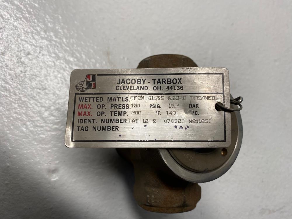 Jacoby Tarbox 1" NPT CF8M Sight Flow Indicator W/ Drip Tube #1001B