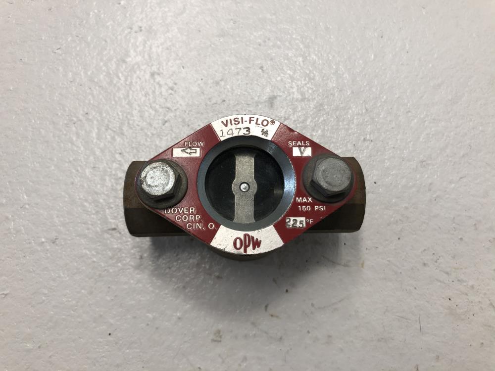 OPW Visi-Flo 1/2" NPT CF8M Sight Flow Indicator W/ Drip Tube #1473