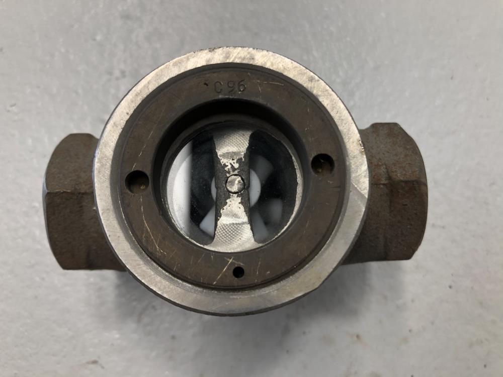 Jacoby Tarbox 3/4" NPT CF8M Sight Flow Indicator W/ Rotor #300-3/4B