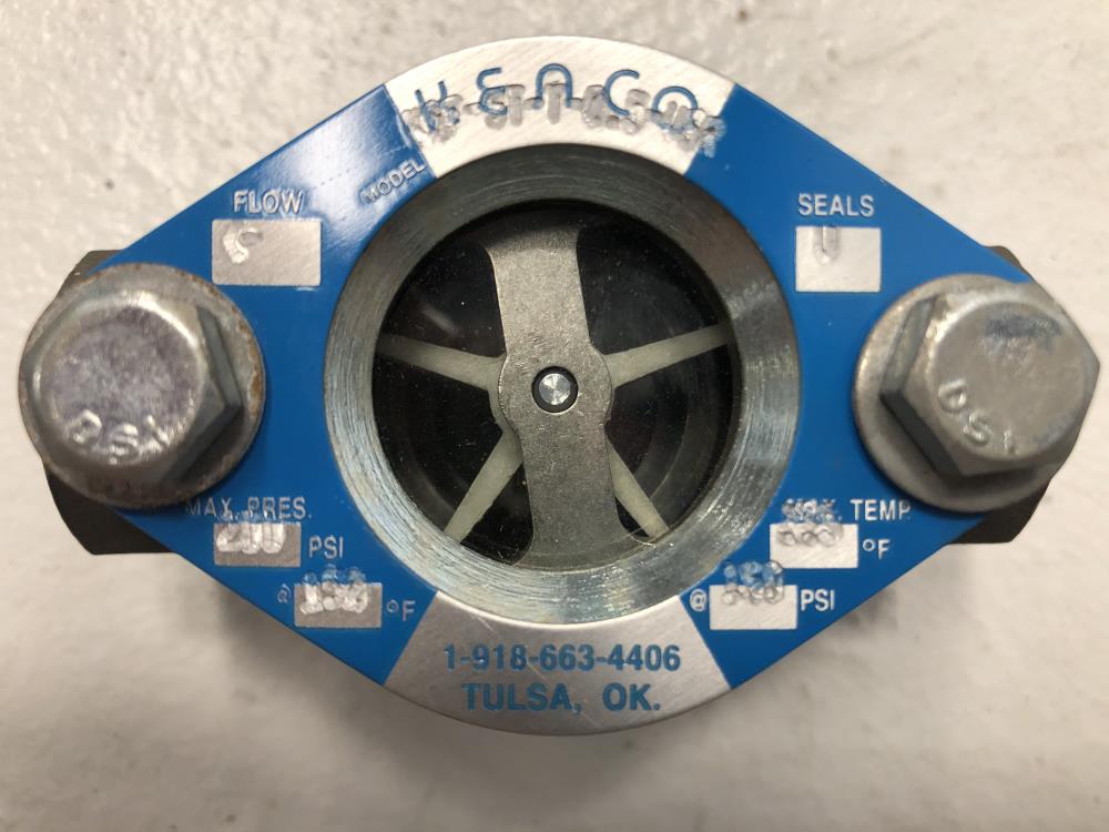 Kenco 1/2" NPT CF8M Sight Flow Indicator W/ Rotor KSF-ST-T-0.5-VSR