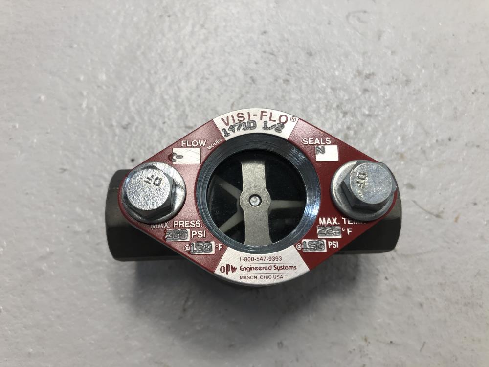 Visi-Flo 1/2" NPT CF8M Sight Flow Indicator W/ Rotor #14710