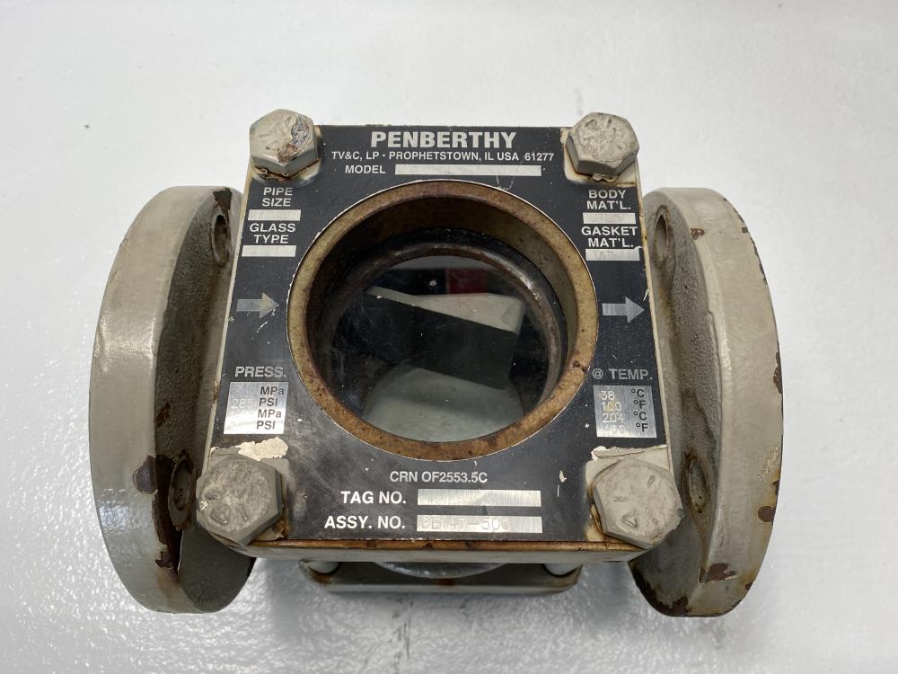 Penberthy 3" Flanged Steel Sight Flow Indicator w/ Flapper, Model SFF