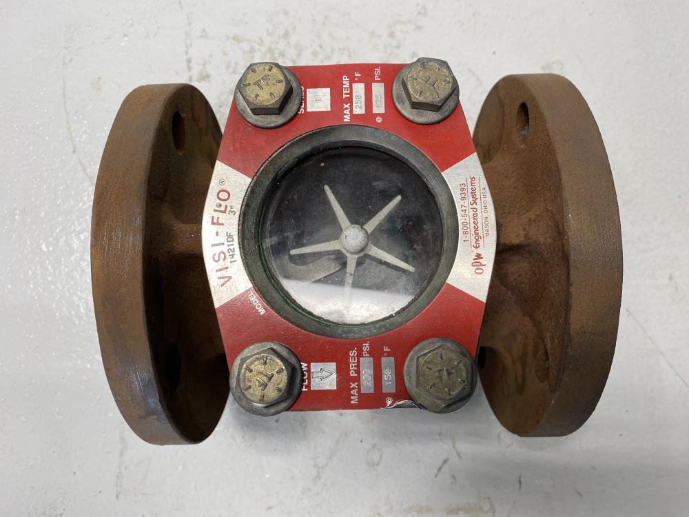 OPW Visi-Flo 3" Flanged WCB Sight Flow Indicator w/ Rotor 1421DF