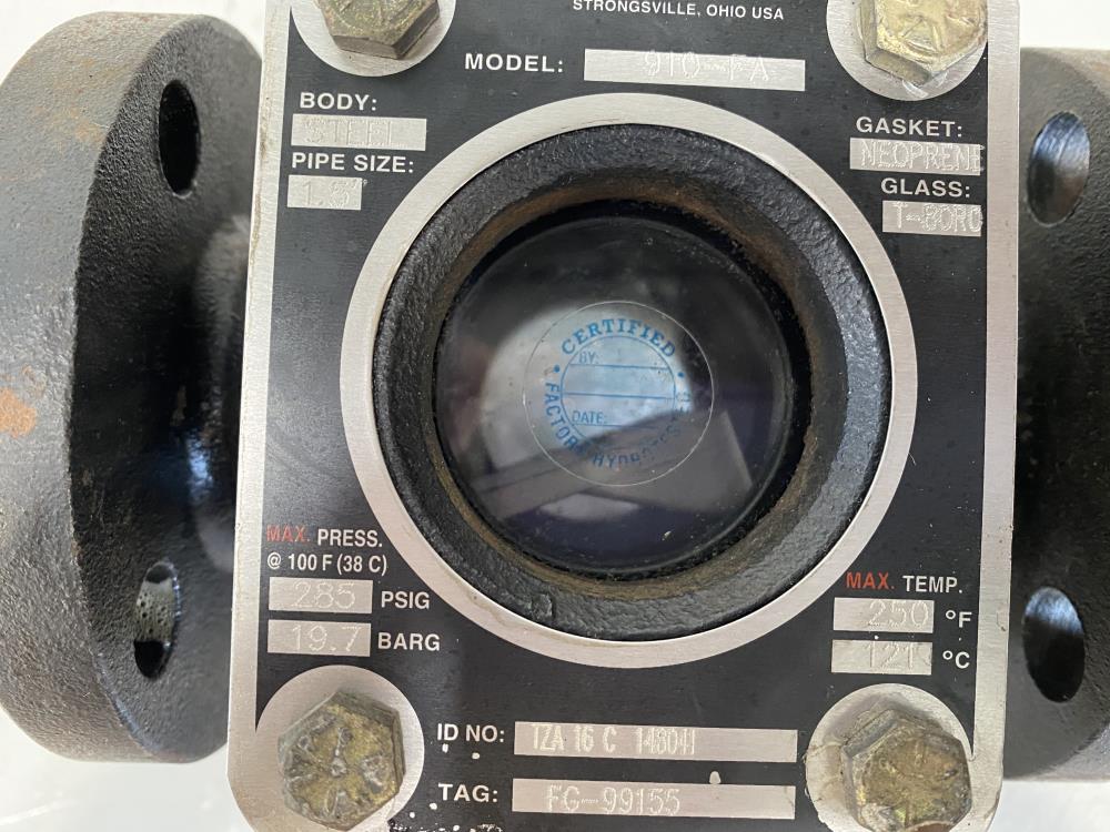 Jacoby Tarbox 1-1/2" Flanged WCB Sight Flow Indicator w/ Flapper 910-FA