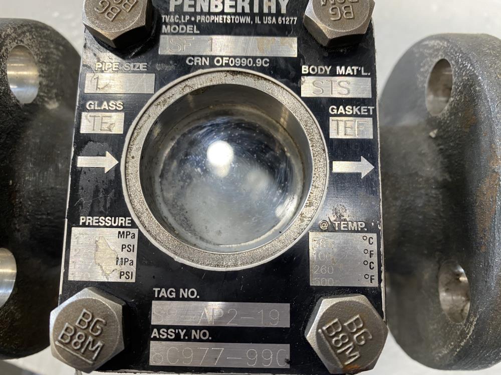 Penberthy 1" Flanged CF8M Sight Flow Indicator, Plain Style SF1
