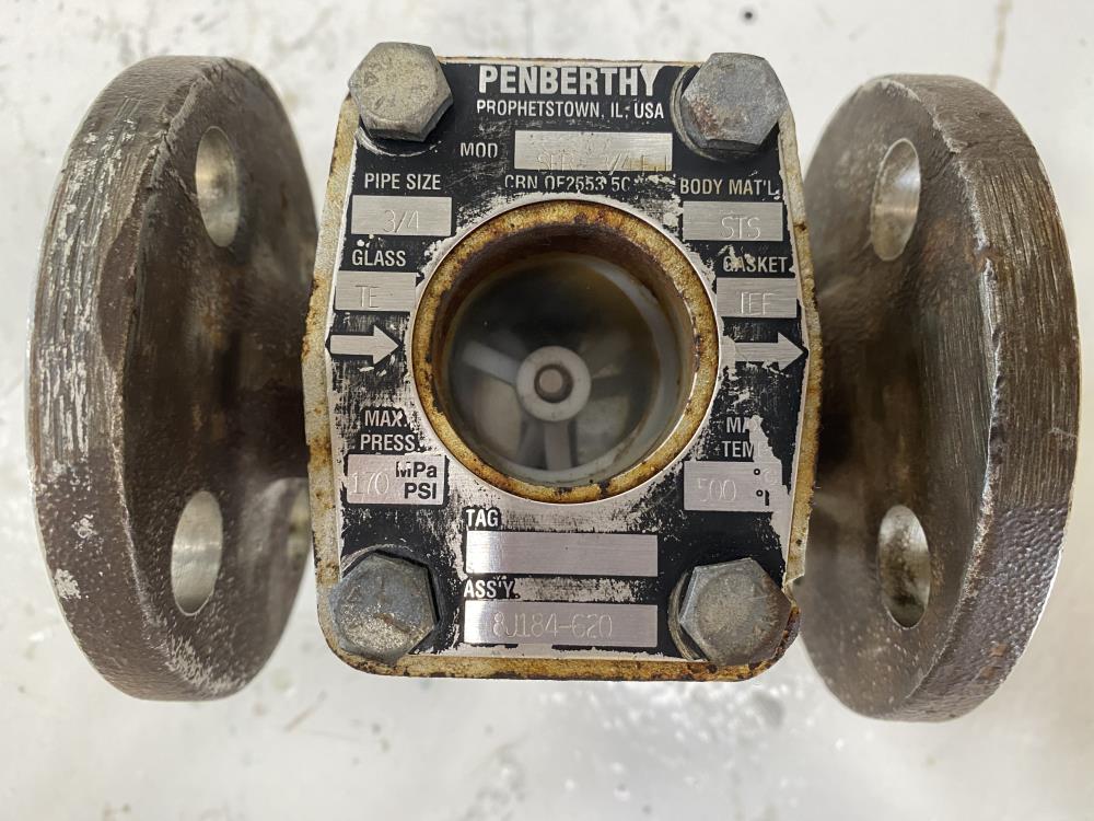 Penberthy 3/4" Flanged Stainless Sight Flow Indicator w/ Rotor SFR-3/4FJ
