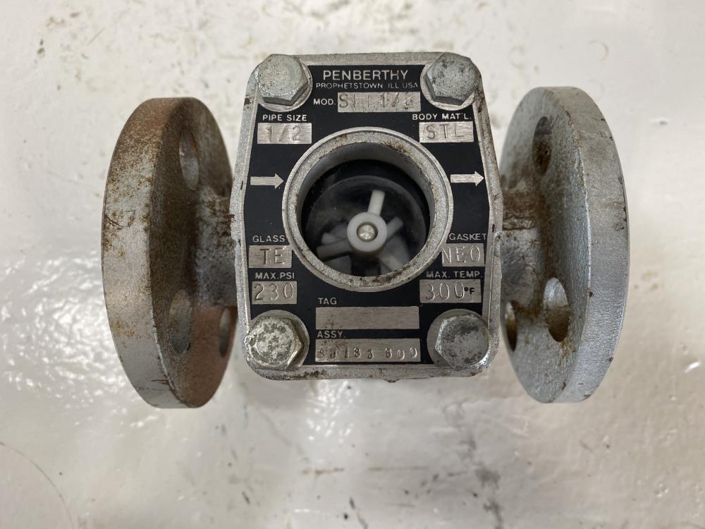Penberthy 1/2" Flanged Steel Sight Flow Indicator w/ Rotor SFR-1/2