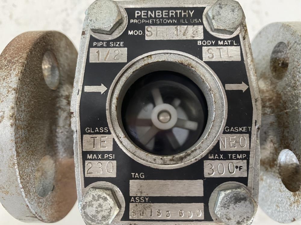 Penberthy 1/2" Flanged Steel Sight Flow Indicator w/ Rotor SFR-1/2