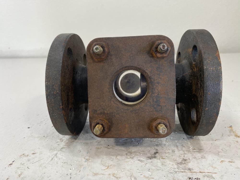 Jacoby Tarbox 1" Flanged WCB Sight Flow Indicator w/ Drip Tube 608-910-FA