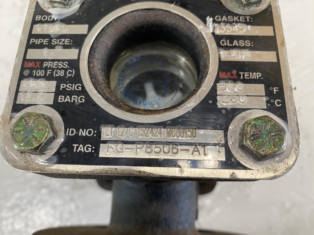 Jacoby Tarbox 1" Flanged WCB Sight Flow Indicator w/ Rotor 935-FA-DW