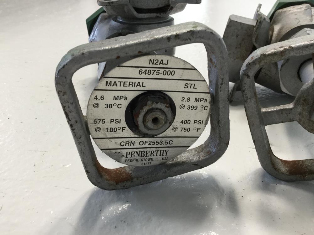 Pair of Penberthy 1/2” x 3/4” Steel Gagecock Valves 64875-000, N2AJ