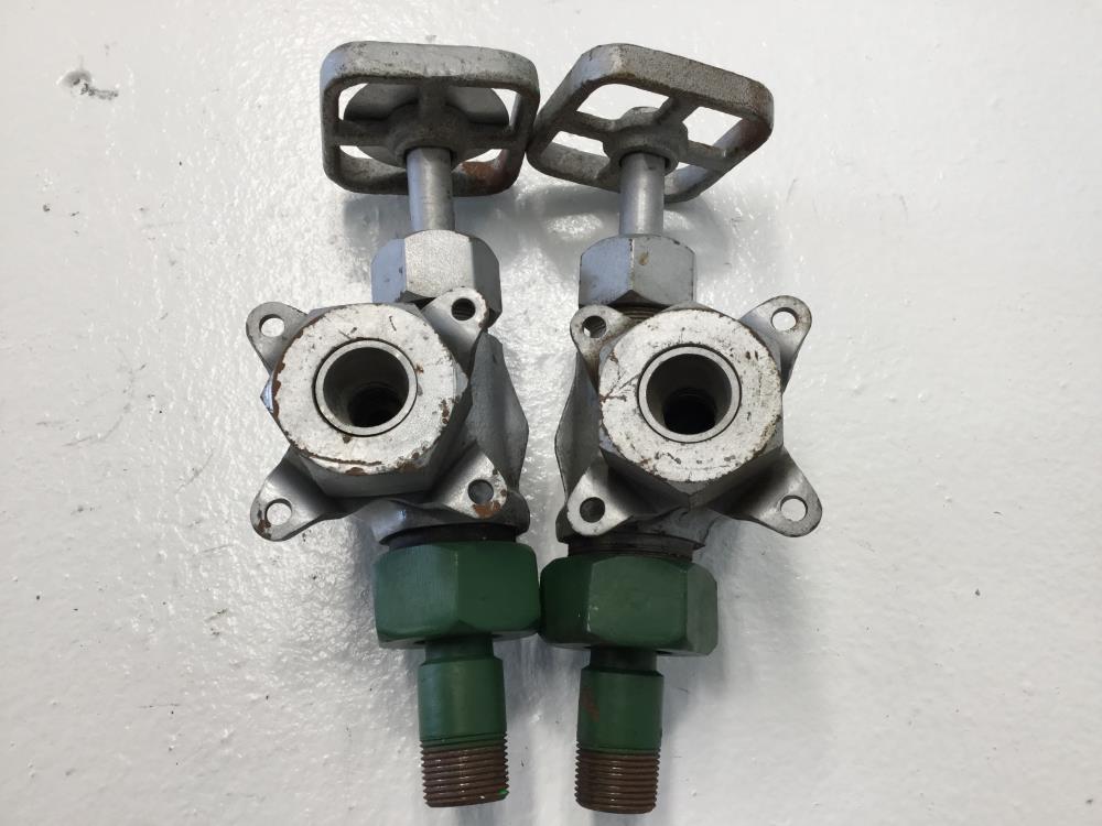 Pair of Penberthy 1/2” x 3/4” Steel Gagecock Valves 64875-000, N2AJ