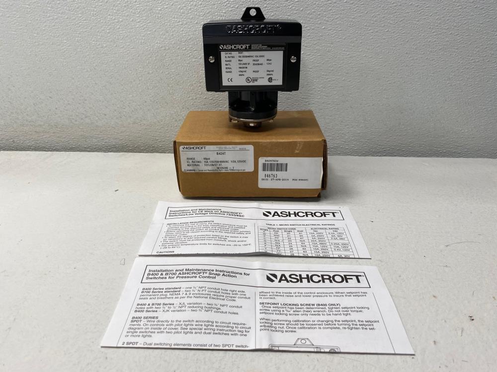 Ashcroft 60 PSI Pressure Switch B424T